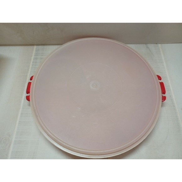 Tupperware | Kitchen | Tupperware Veggie Red Round Party Tray Carry ...
